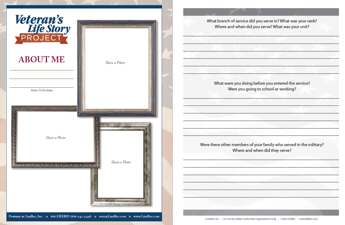 -Veteran’s Life Story Project – 21 Guided Questions Booklet
